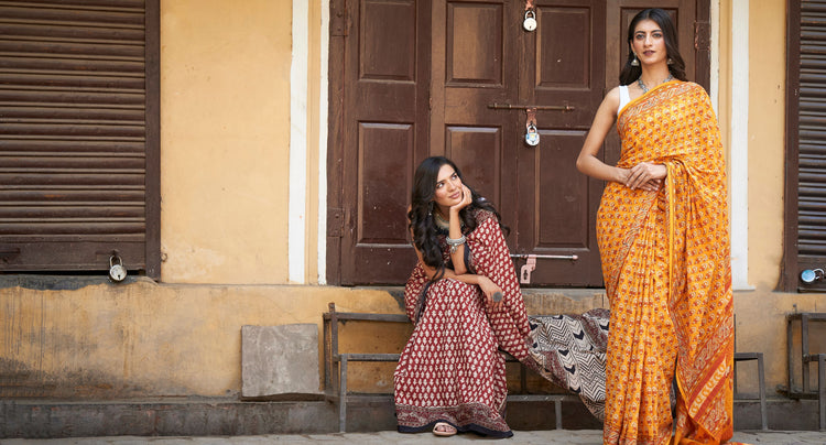Indian Blocks Print - Block Print Sarees - Buy Now